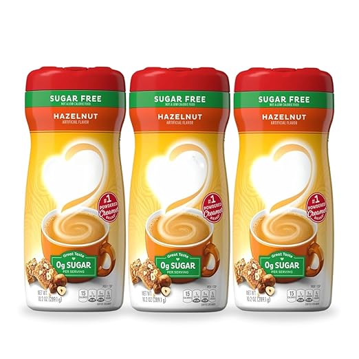 Amazon.com: Sugar-Free Hazelnut Coffee Creamer Powder, 10.2 oz Canister ...