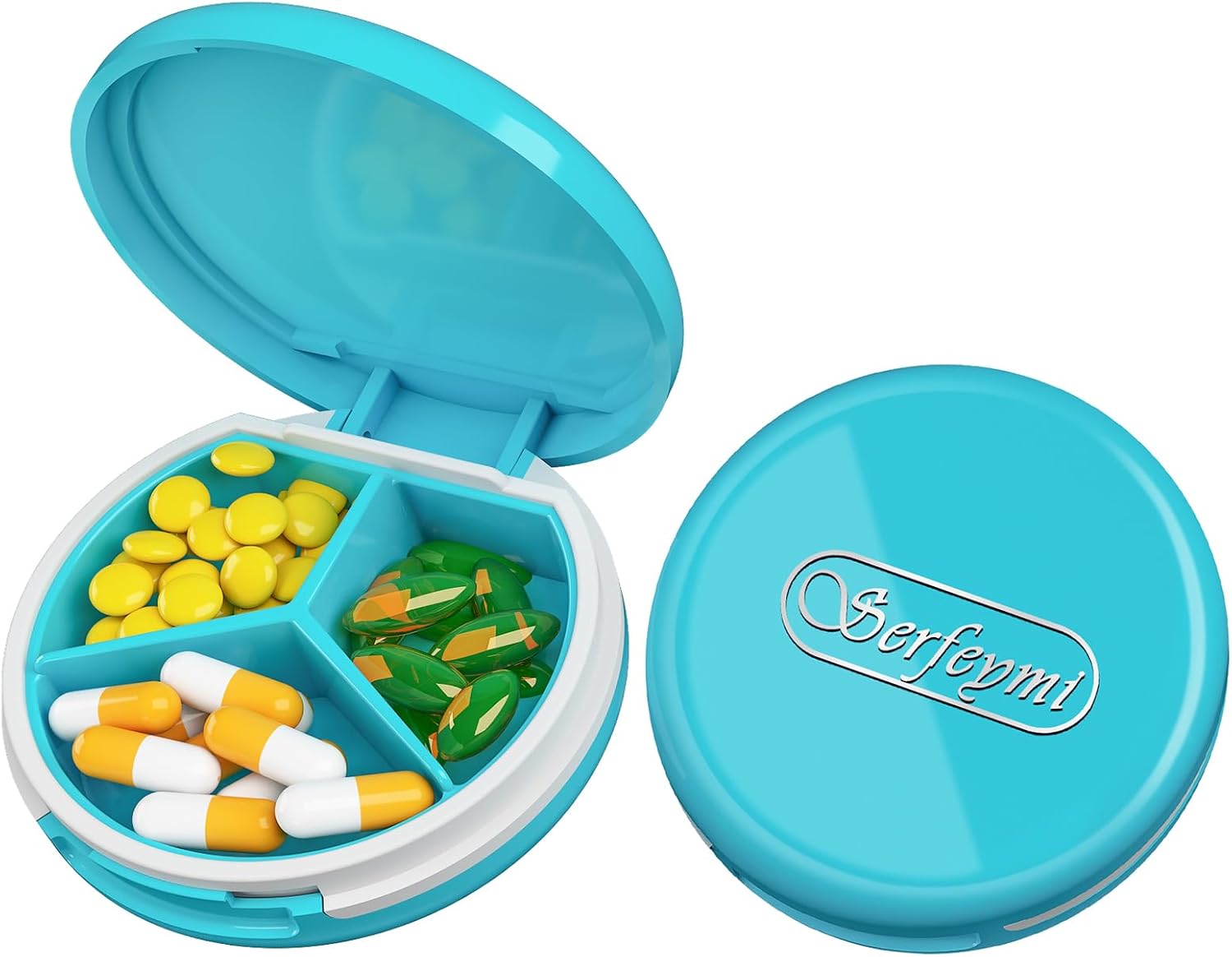 Amazon.com: Serfeymi Small Pill Box - 3 Compartments Portable Pill Box ...