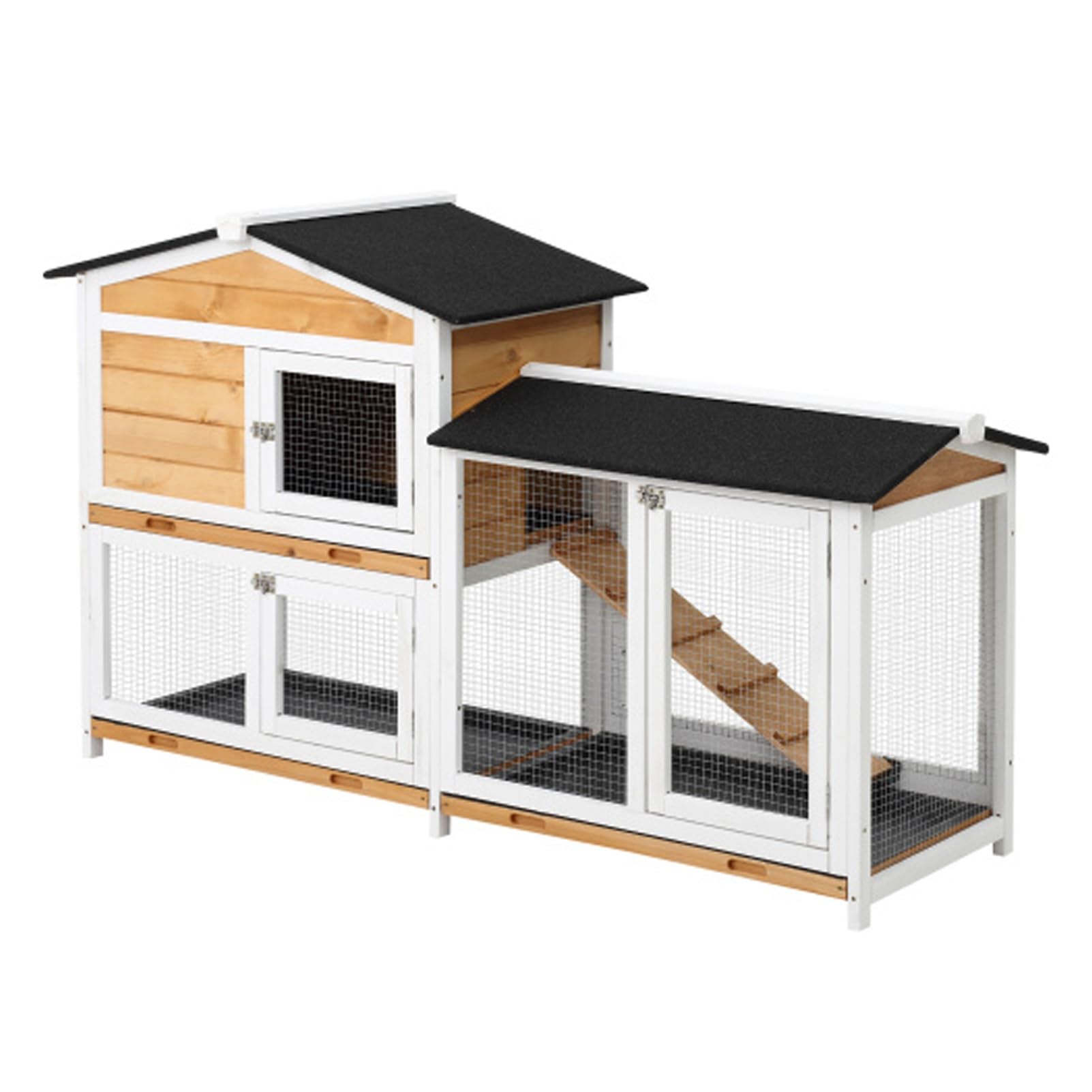 Buy TRAGLOMulti-Level Rabbit Hutch Wooden Chicken Coop with Connecting ...