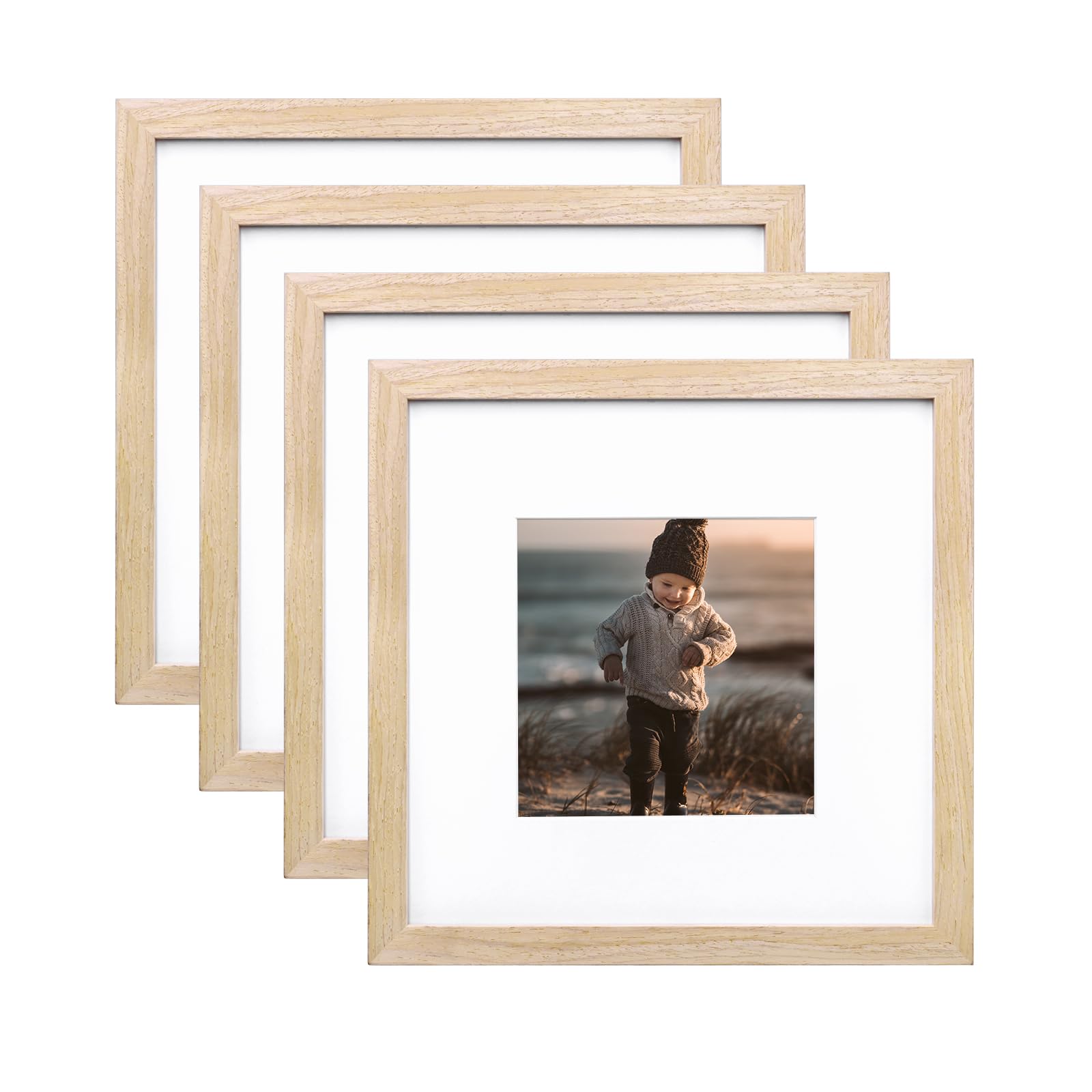 Amazon.com: KINLINK 10x10 Picture Frames, Square Natural Wood Frames ...