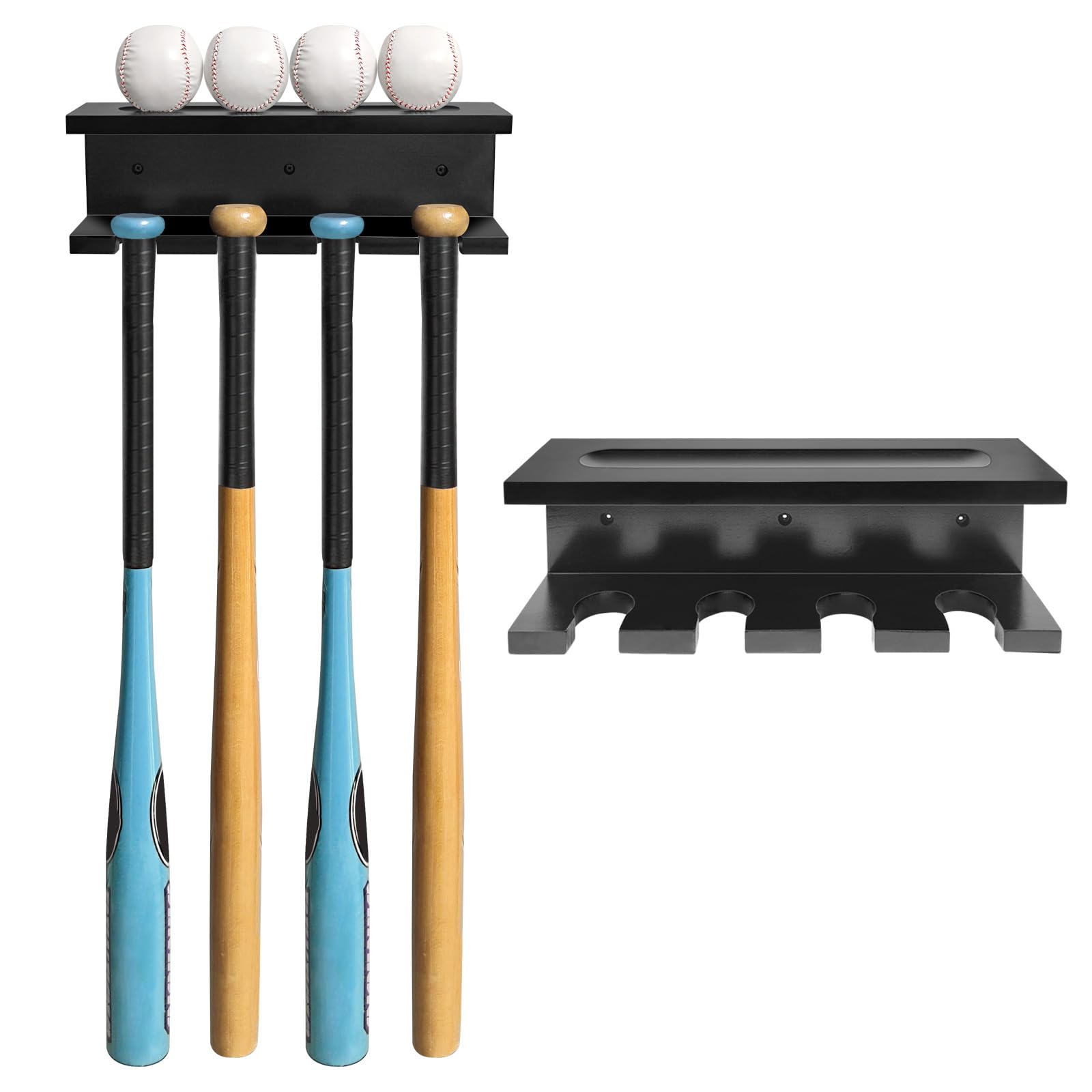 Snapklik.com : TP Baseball Bat Holder Display Rack,Wood Baseball ...