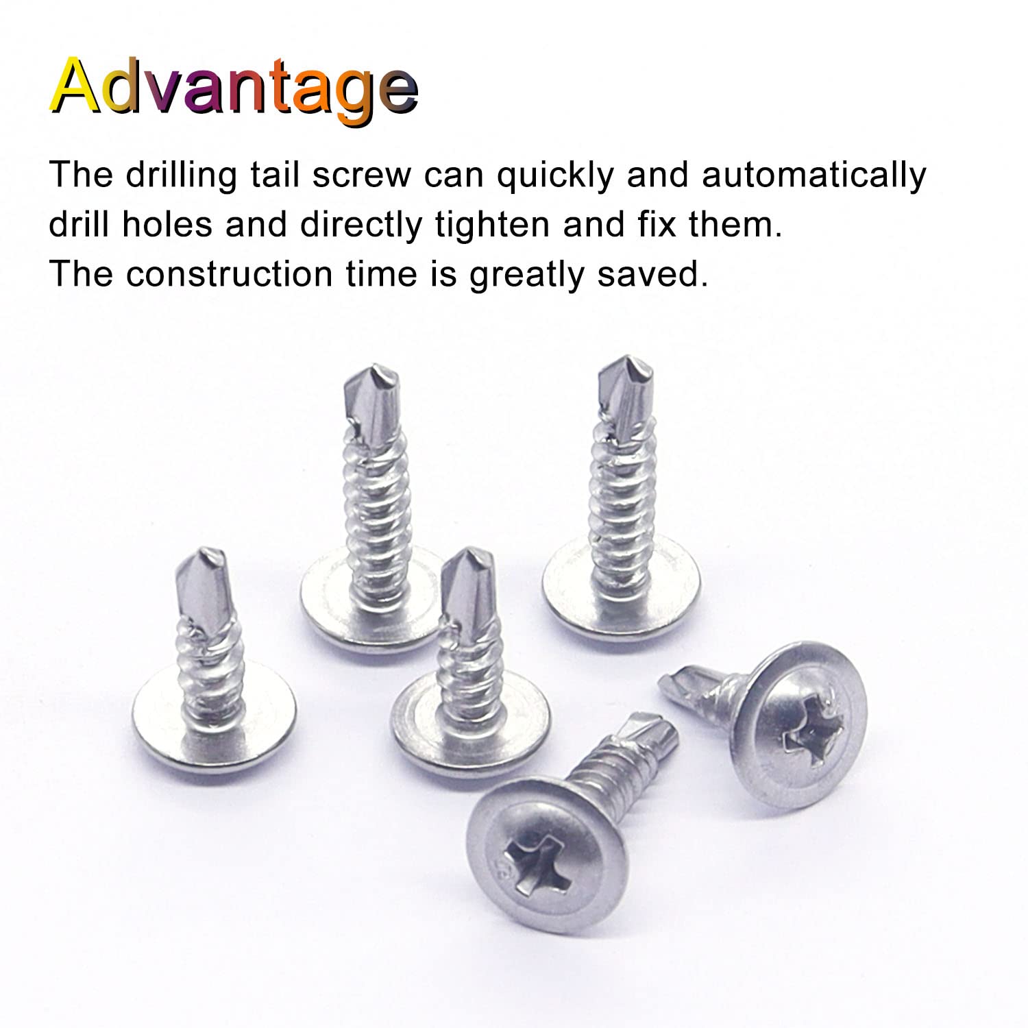 Snapklik.com : Weideer 100pcs #8 Self Drilling Screws Self Tapping Tek ...