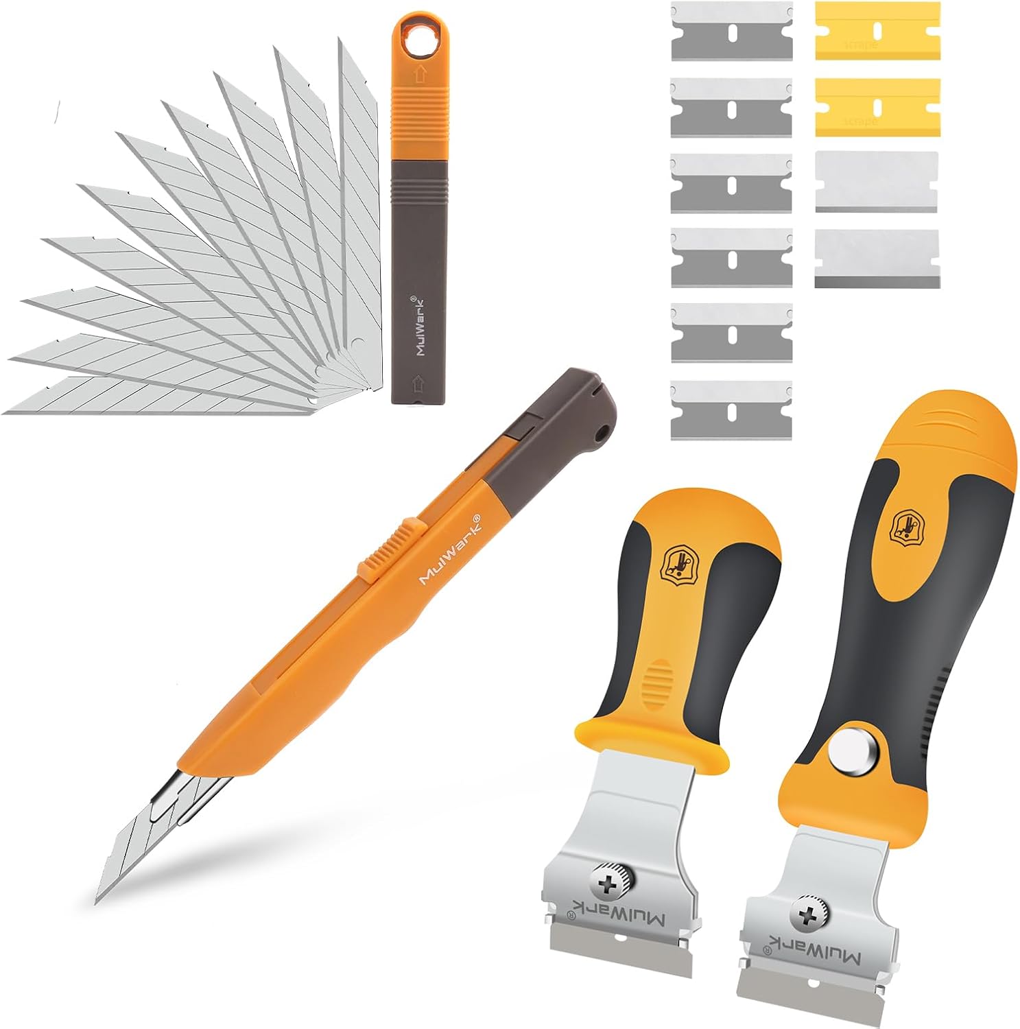 Amazon.com: Mulwark Multi-Purpose Razor Blade Scraper and 11PC Box ...