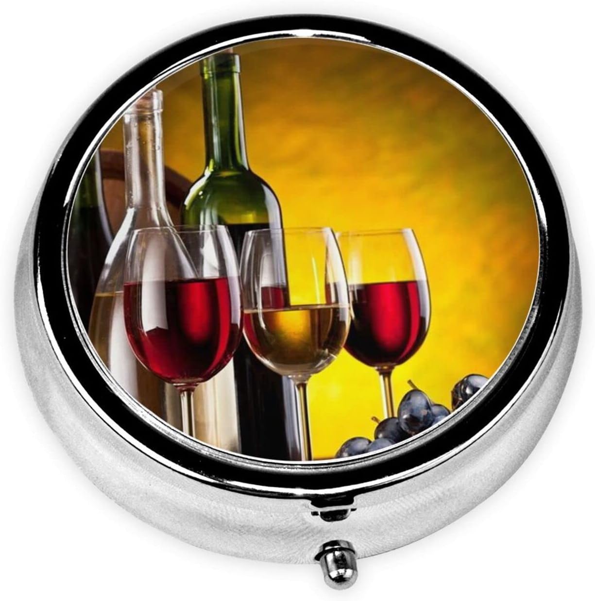 Grapes Wine Bottles and Drink Portable PocketBox, Round Minibox ...