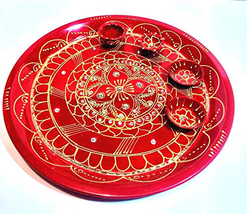 Buy Diwali Pooja Thali Set,Laxmi Pooja Thali, Metal Pooja thali, Hand ...