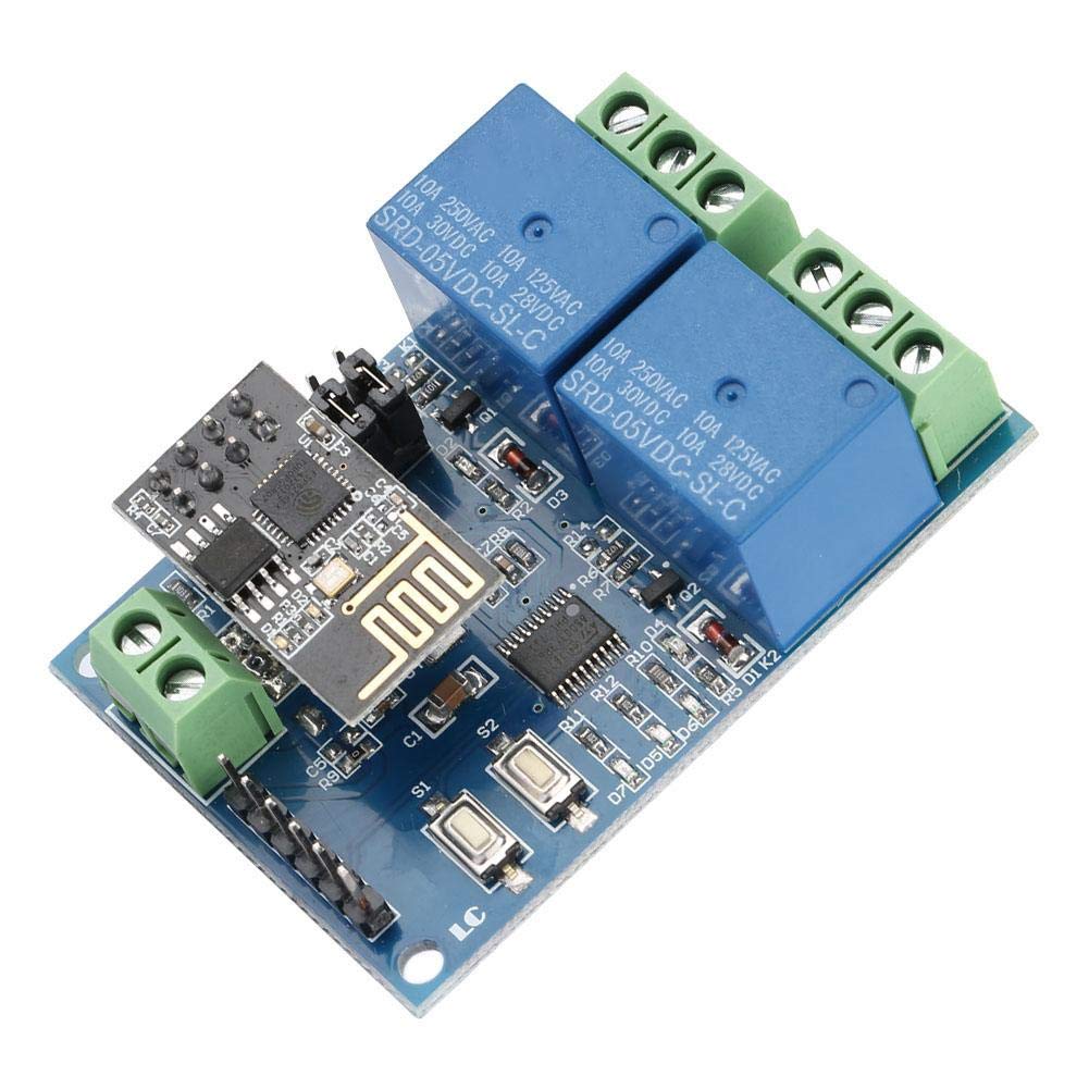 ESP8266 Dual Channel WiFi Relay Board On-Board ESP-01 Smart Home Phone ...