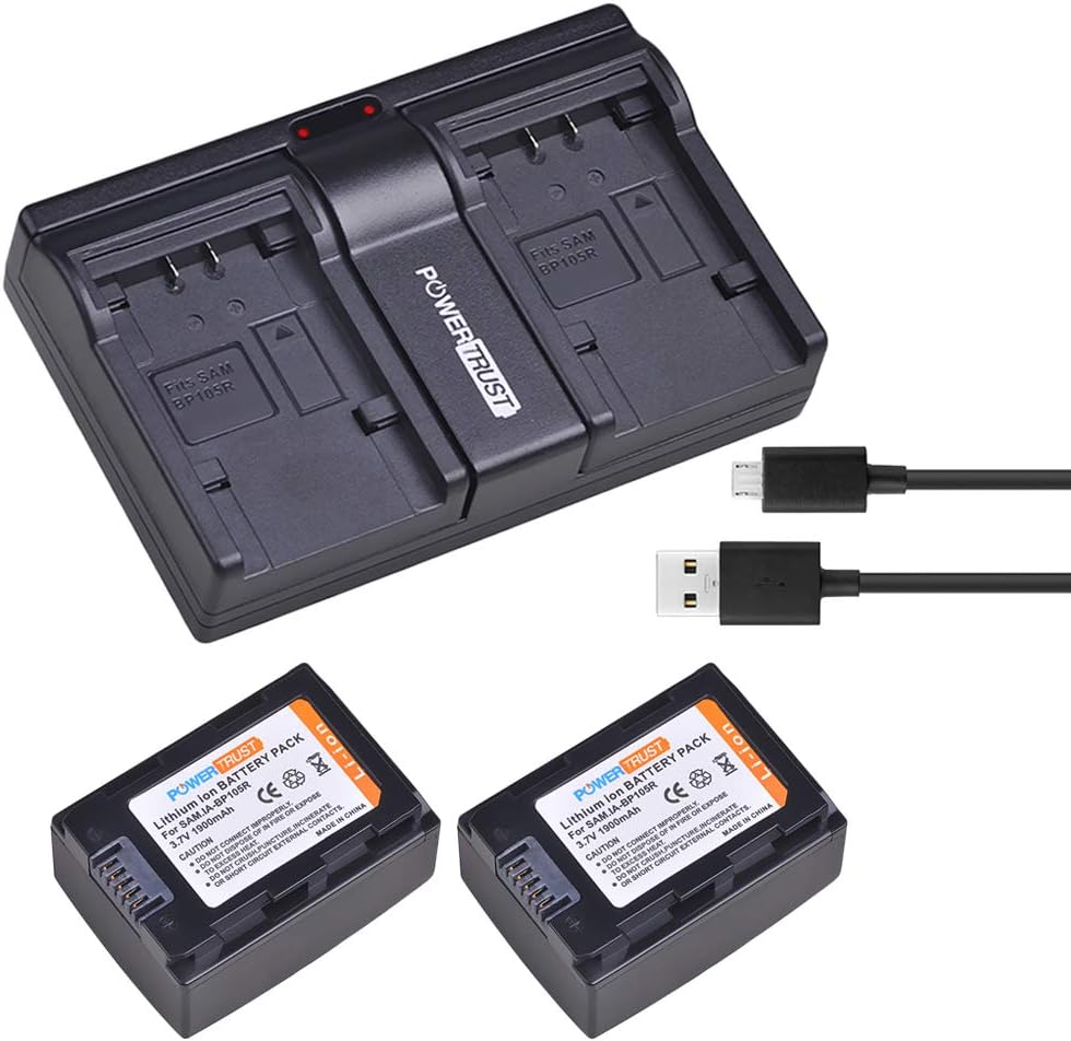 Amazon.com : BM Premium IA-BP105R Battery and Charger for Samsung HMX ...