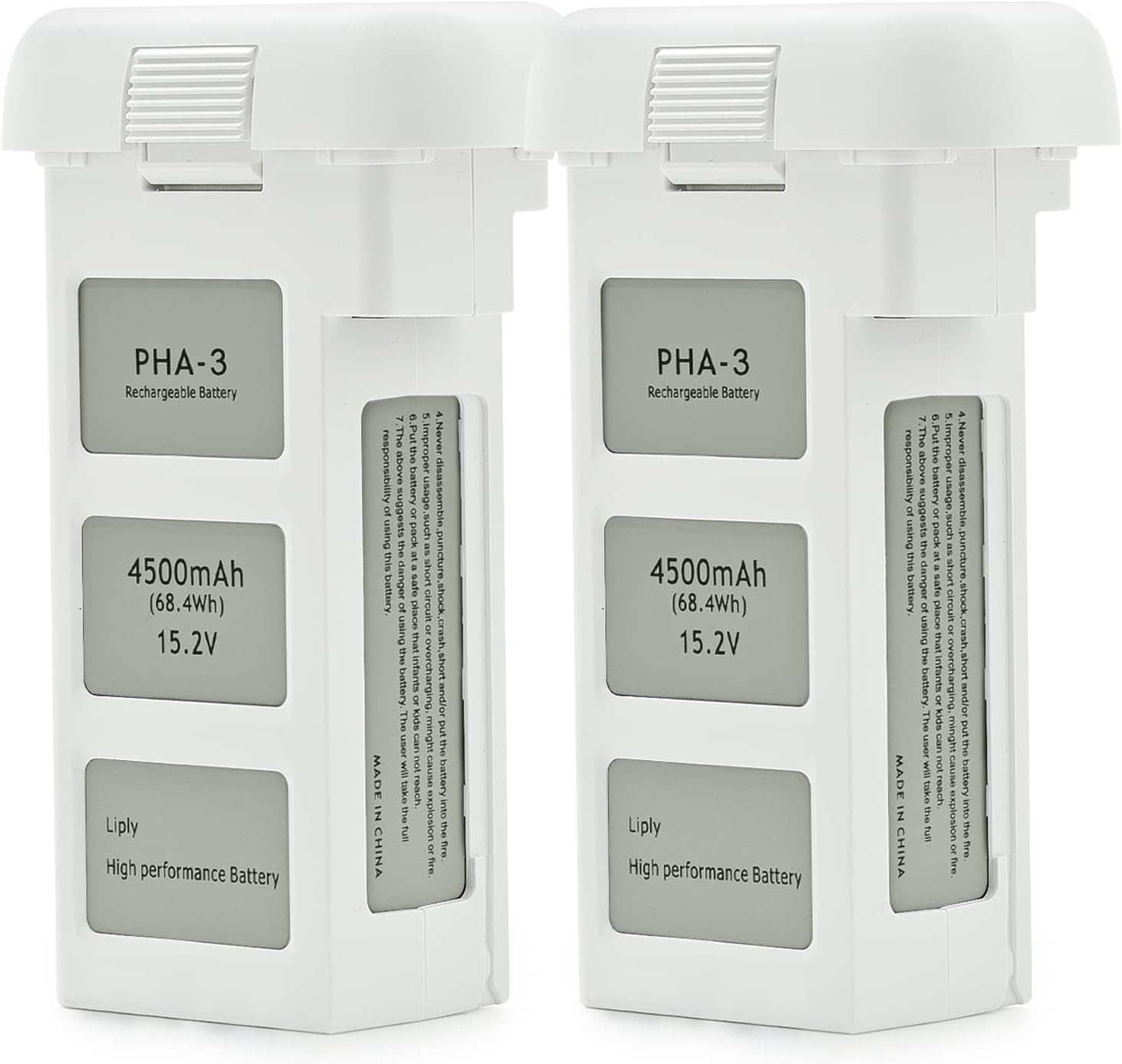 Amazon.com: (2 Pack) Replace DJI Phantom 3 Battery, 15.2V 4500mAh ...
