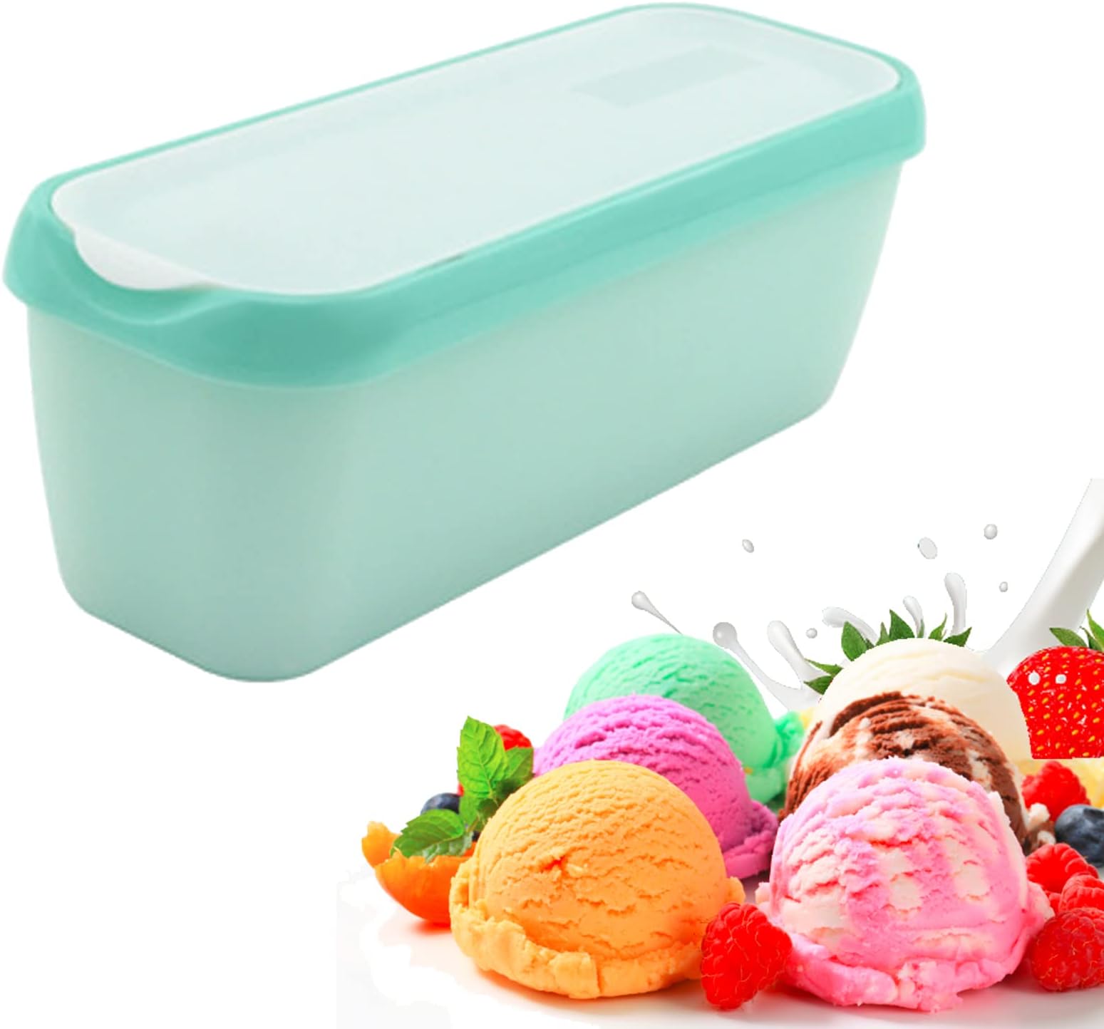 Amazon.com: Tamnjvrr 1.5 Quart Reusable Ice Cream Tub, Ice Cream ...