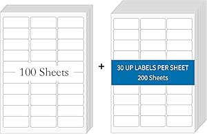 Amazon.com : [300 Sheets 9000 Labels] BESTIKER Address Labels 1” x 2-5/ ...