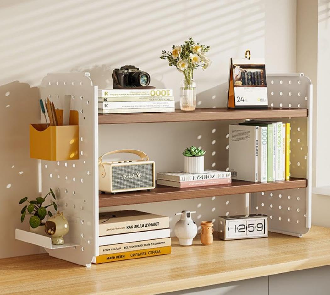 Milky Way Desktop Storage Organizer, Wood Countertop Bookshelf Desktop ...
