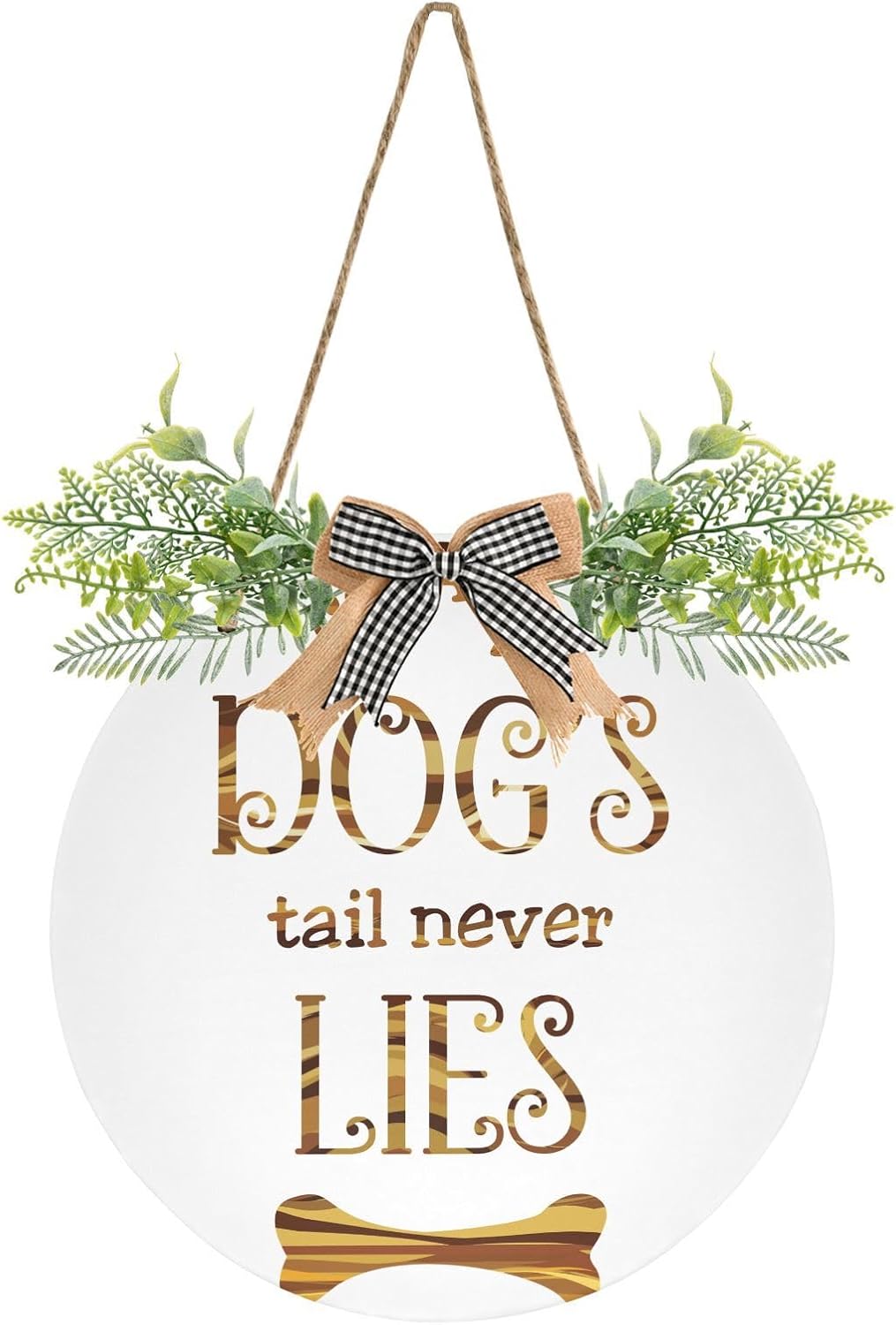 Amazon.com: OURVII A Dog¡¯s Tail Never Lies Quote Welcome Door Sign for ...