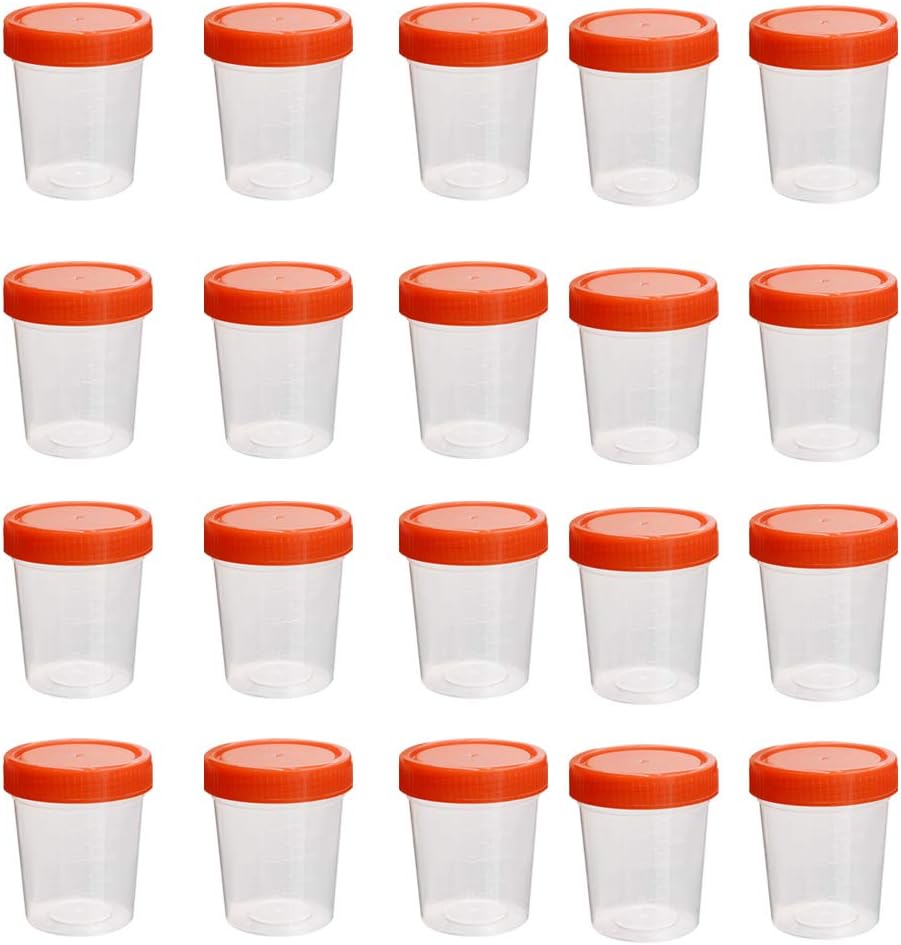 Amazon.com: YXQ 20Pcs 120ML Sterile Specimen Cups with Lids 3OZ Screw ...