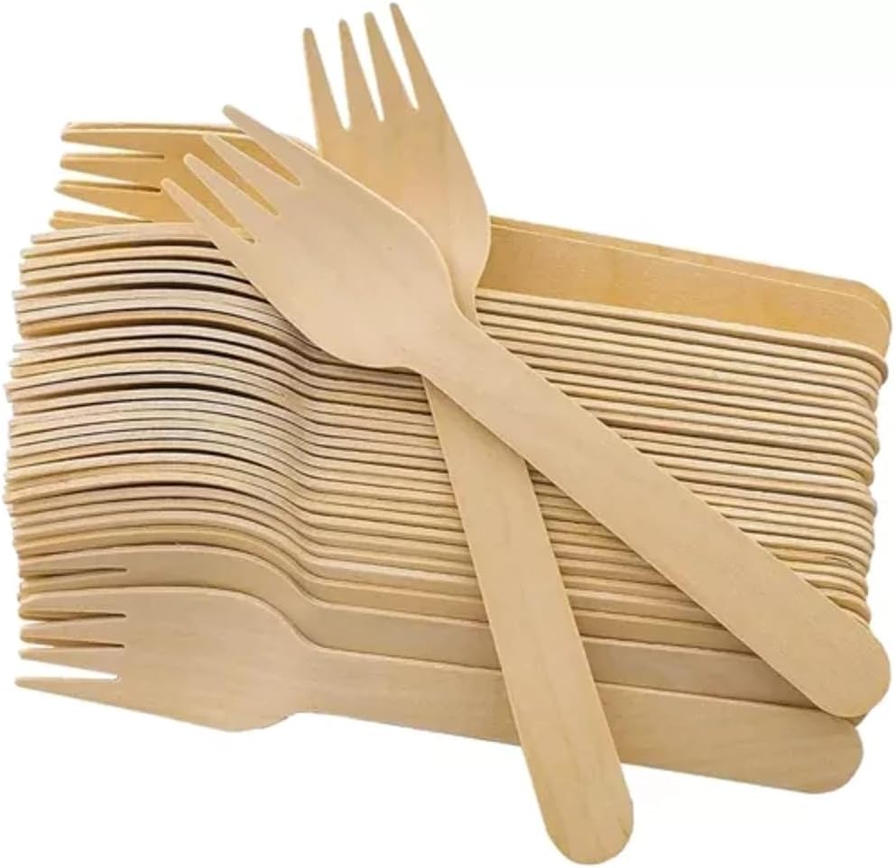 Amazon.de: PARENCE.- Set mit 100 Holzgabeln - Einweg-Holzbesteck ...