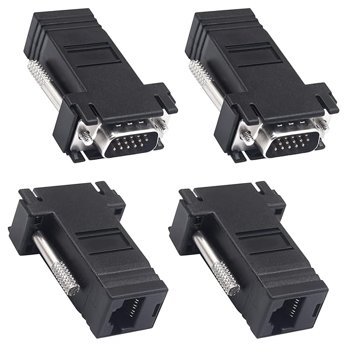 Buy Poyiccot VGA Extender Over Ethernet Adapter, 4pcs VGA to RJ45 ...