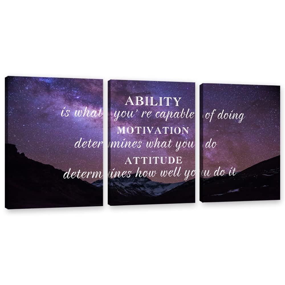 Amazon.com: Motivational Wall Decor 3 Panels Inspirational Success ...