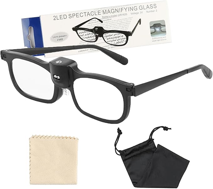 Magnifying Glasses with LED Lighted for Reading, Hand Free Eyeglasses ...