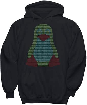Linux Penguin in Binary Code with Terminal Colors - Unisex Hoodie Black ...