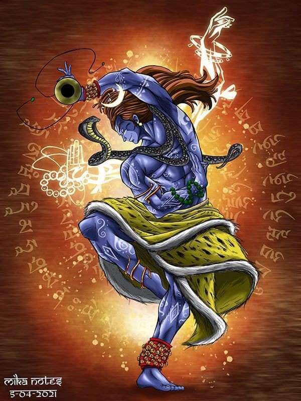 gojo Bhagwan Shankar Tandav Nritya - Vinyl gloss Office Home Drawing ...