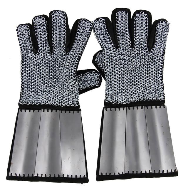 Amazon.com: Medieval Holy Land and Defender Chainmail Gauntlets with ...