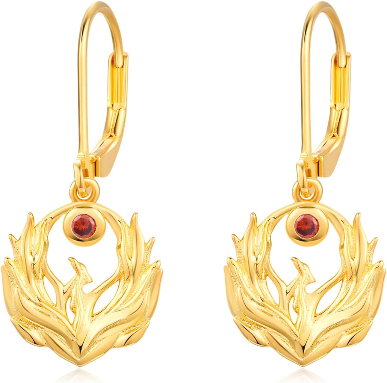 Amazon.com: TANGPOET Phoenix Earrings for Women 925 Sterling Silver 24K Gold Plated Phoenix ...