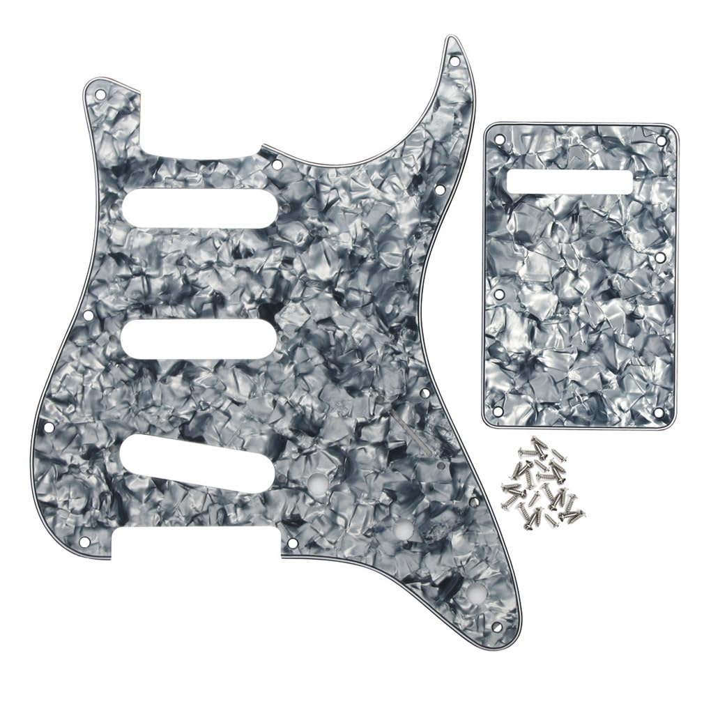 Snapklik.com : IKN 4Ply Smoky Gray Pearl ST Pickguard Backplate Set For ...