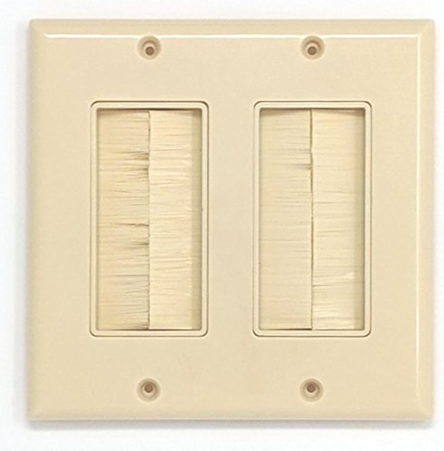 Amazon.com: RiteAV - Dual Gang Wall Plate with Brush Bristles - Ivory ...