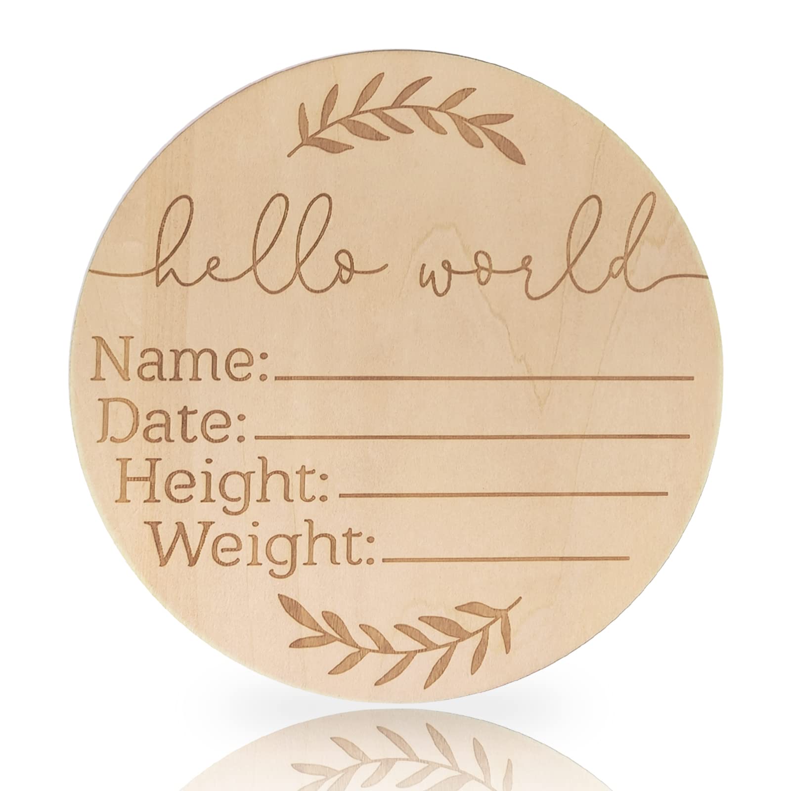 Wooden Baby Announcement Sign Birth Announcement Sign Hello World ...