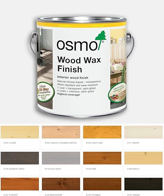 Osmo Wood Wax Finish 3103, Light Oak Satin Finish, 750ml - Durable ...