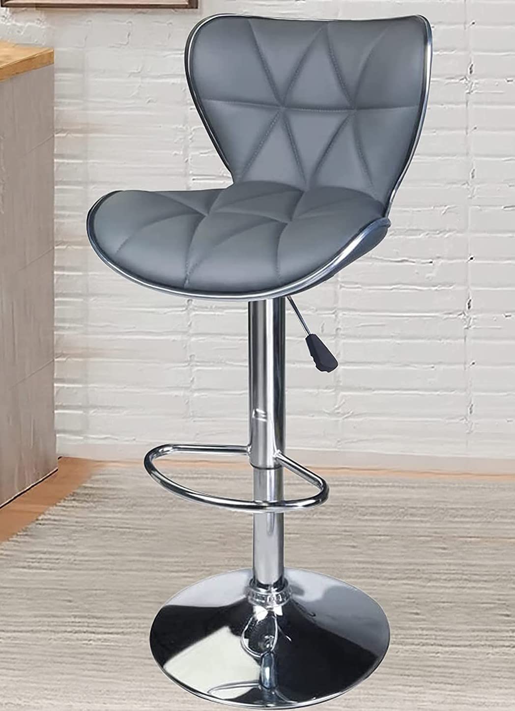 Crystal Creek® Vortex Modern Hexa PU Leather Adjustable Swivel Bar ...