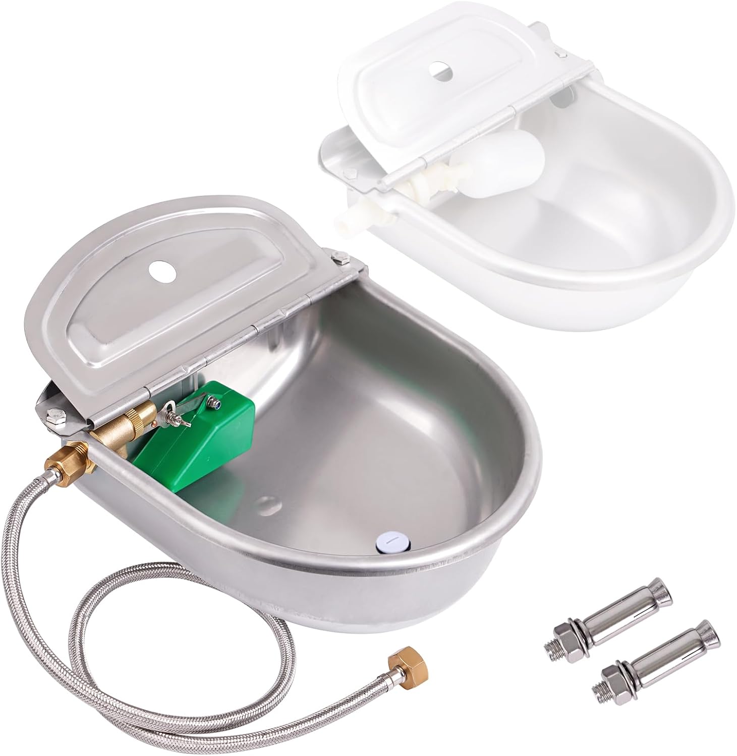 Amazon.com: 1.2 Gal Auto Fill Dog Waterer Bowl with Brass Float Valve ...