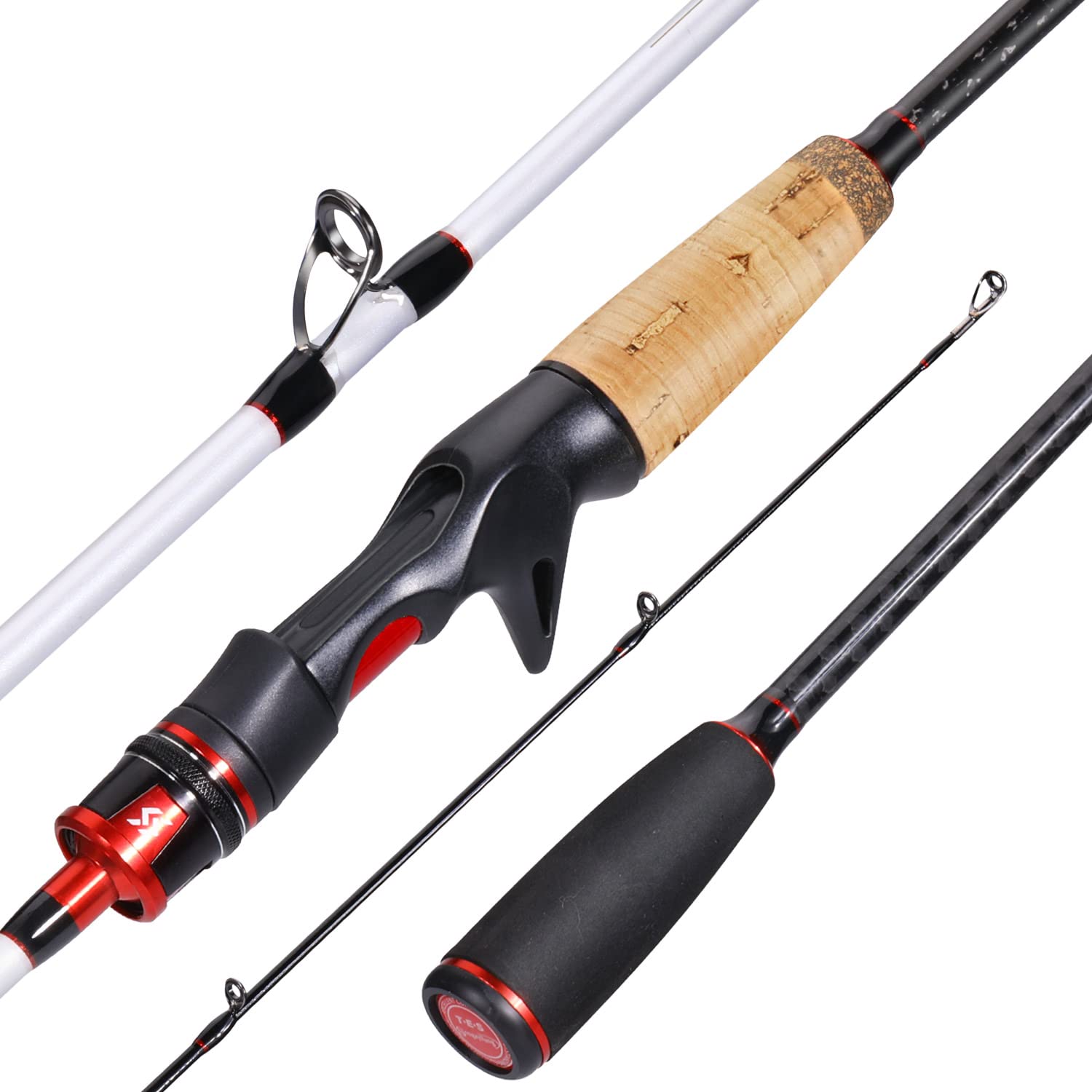 Sougayilang Fishing Pole, 2PC Spinning Rod with EVA and Cork Handle ...