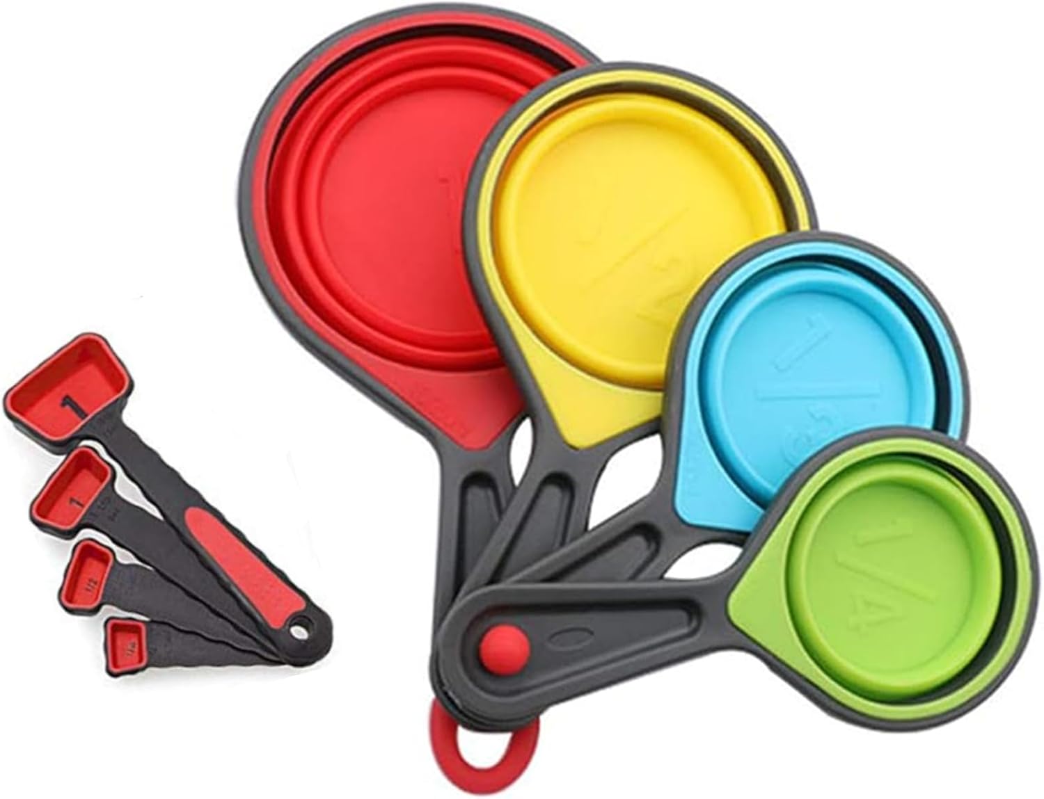 Amazon.com: Collapsible Silicone Measuring Cups & Measuring Spoons ...