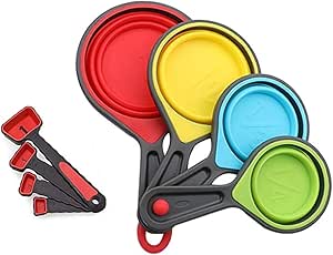 Amazon.com: Collapsible Silicone Measuring Cups & Measuring Spoons ...