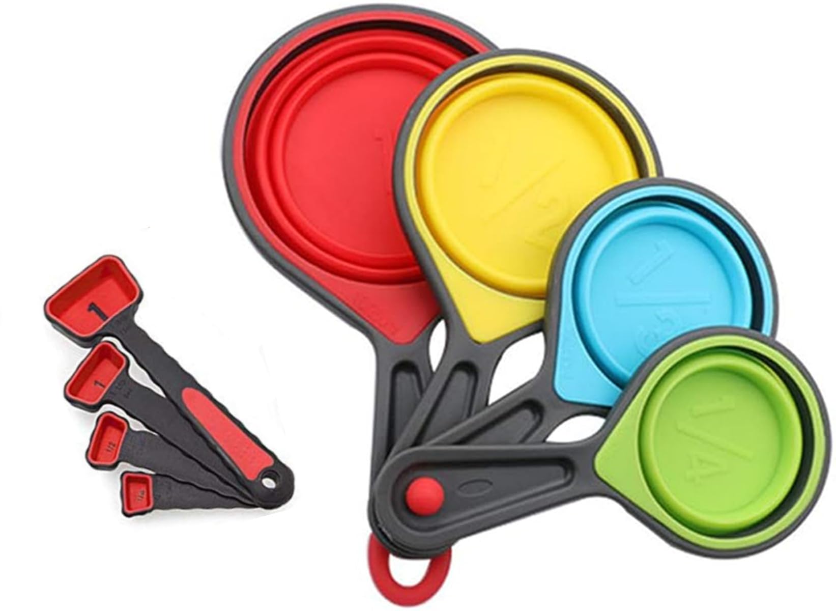 Amazon.com: Collapsible Silicone Measuring Cups & Measuring Spoons ...