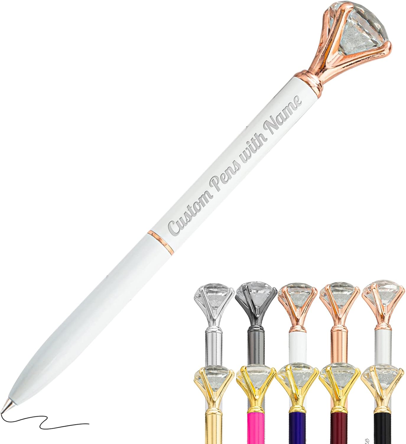 Amazon.com : Up to 100 Personalized Diamond Pens Bulk with Name,Custom ...