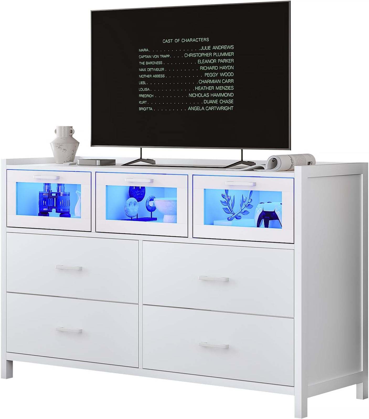 Amazon.com: SDMY White Dresser for Bedroom,8 Drawer Dresser,Wide Chest ...