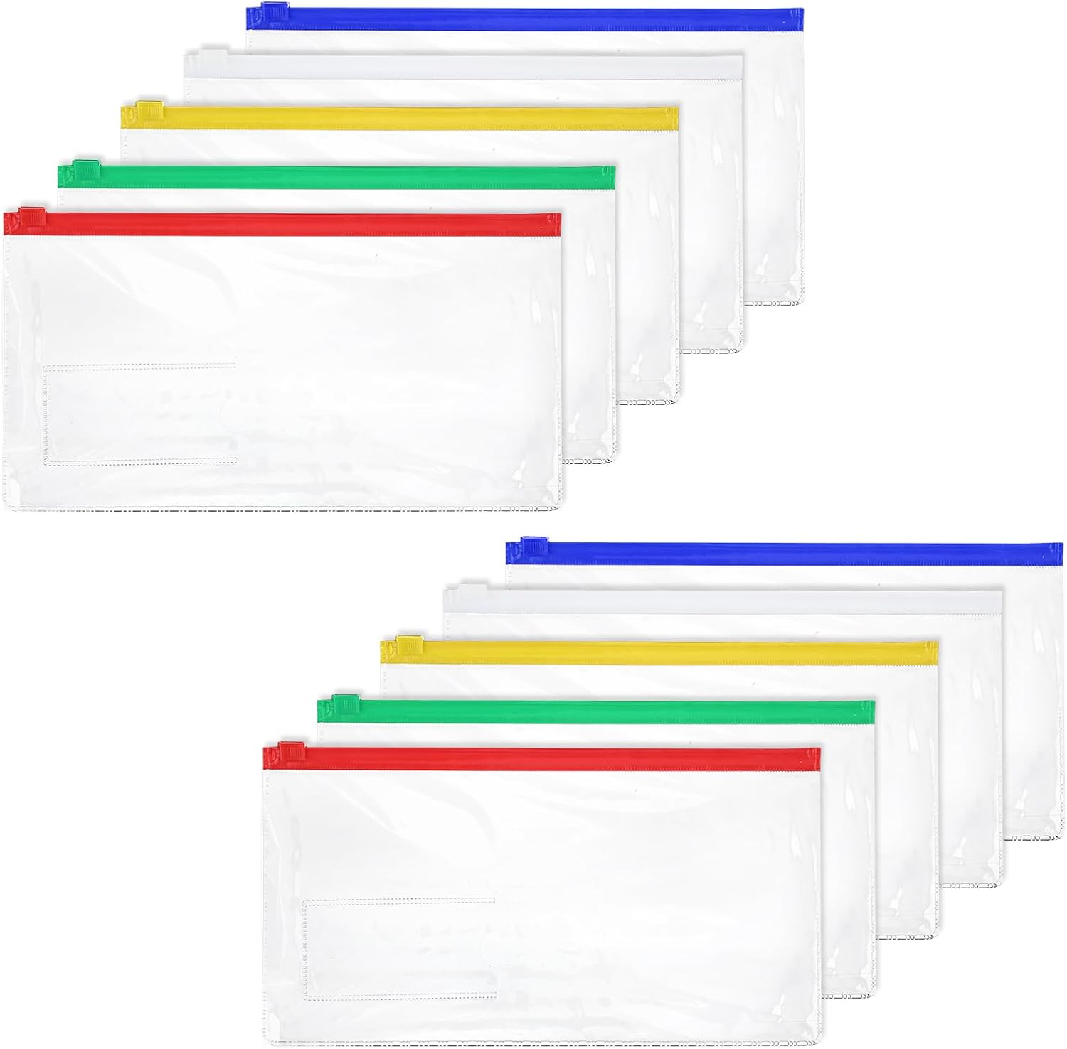 Amazon.com : Dimeho 10 Pack Plastic Zip Envelope A6 Size Zipper Pouch ...