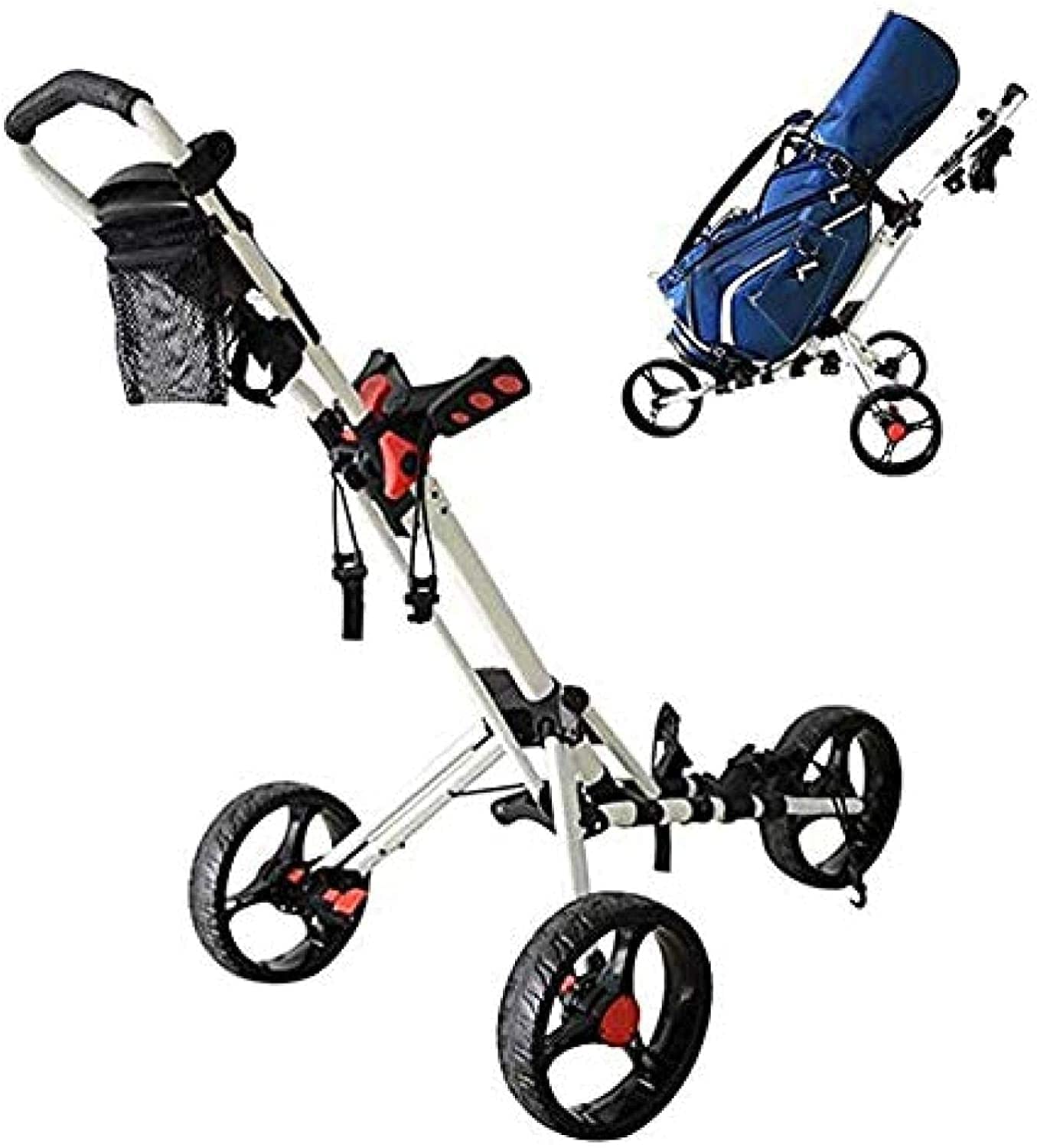 Buy Golf trolleys 3 Wheel Folding Trolley Lightweight Steel Golf Cart ...
