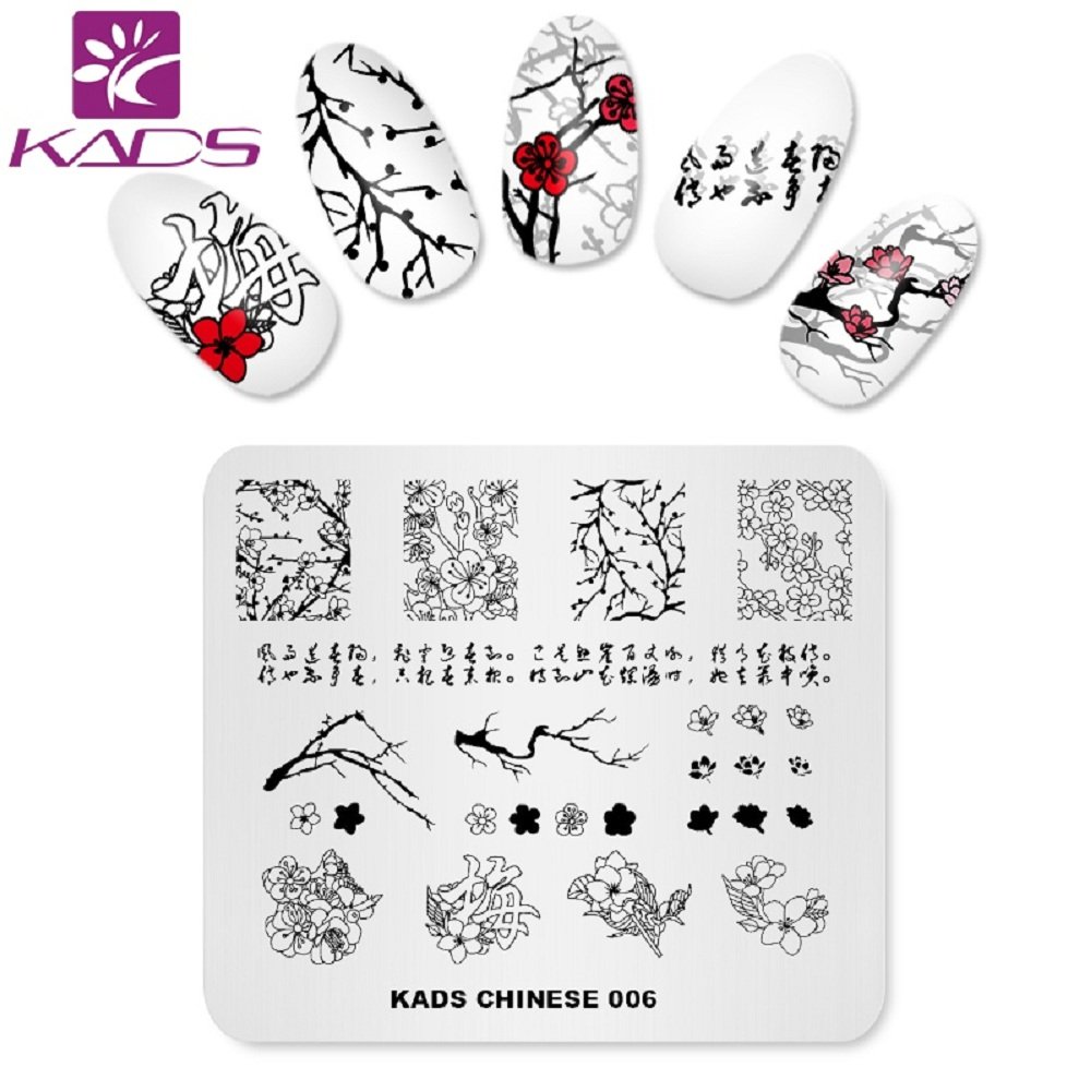 Amazon.com: KADS Nail Stamping Plate Chinese Style Geometry Nail Art ...