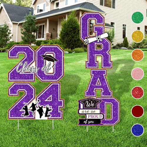 Amazon.com : KMUYSL Large Graduation Decorations Class of 2024 Yard ...