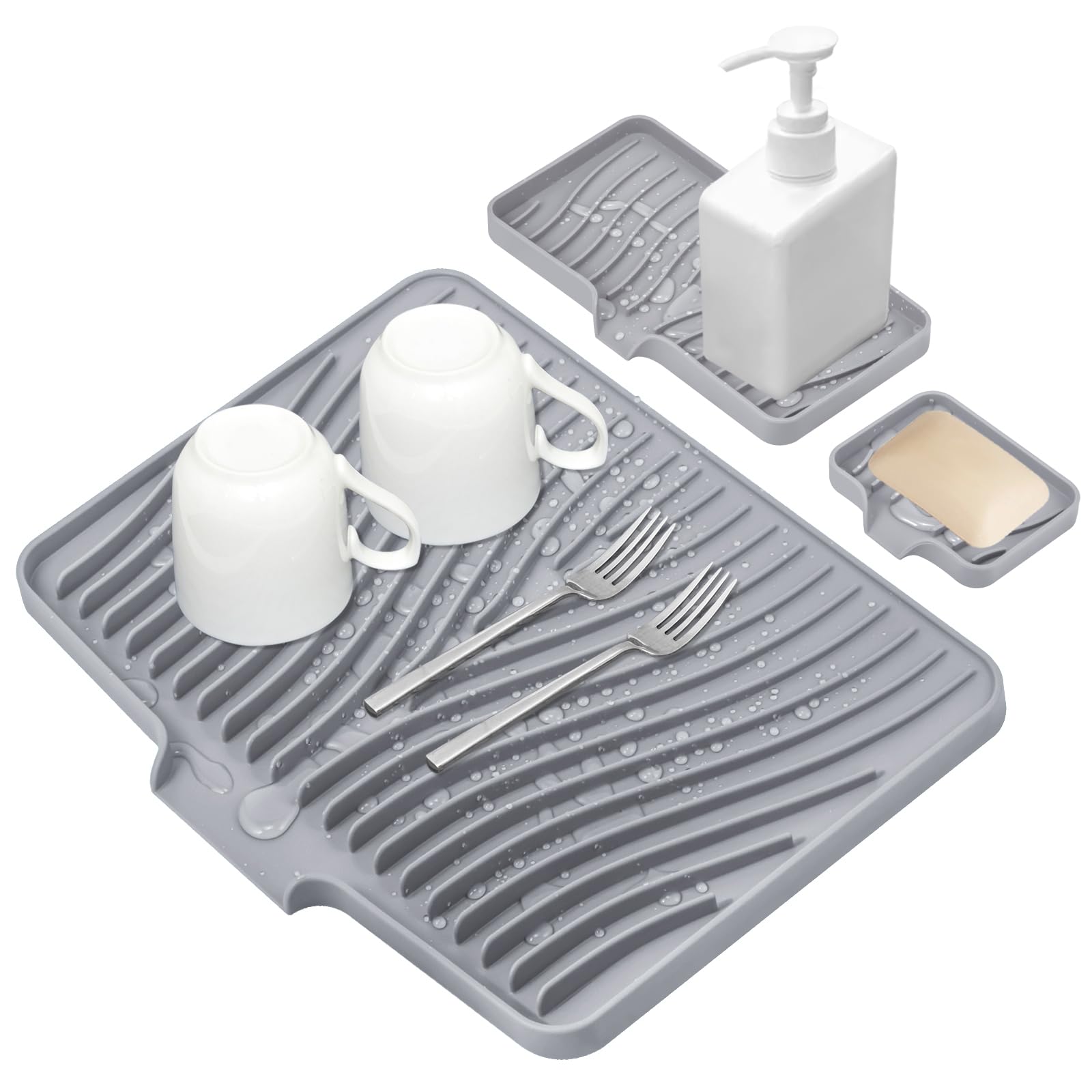 Amazon.com: TIKNIK Silicone Dish Drying Mat for Kitchen Counter, Dish ...
