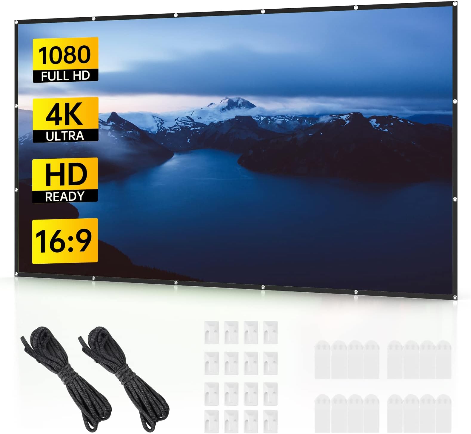 Amazon.com: Projector Screen 120 inch 16:9 Foldable Portable Anti ...