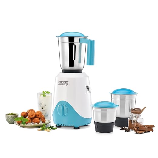 Buy USHA Rapidmix 500-Watt Copper Motor Mixer Grinder With 3 Jars And 2 ...