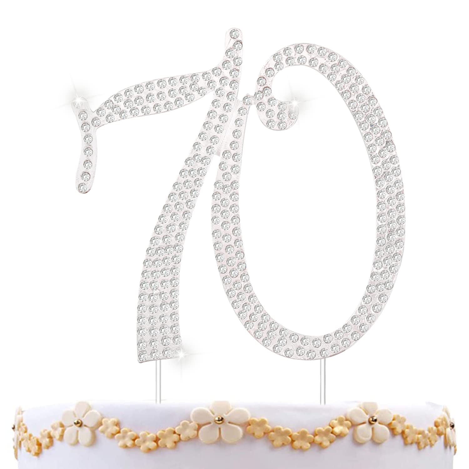 Amazon.com: 70 Cake Topper 70th Anniversary Birthday Wedding Diamond ...
