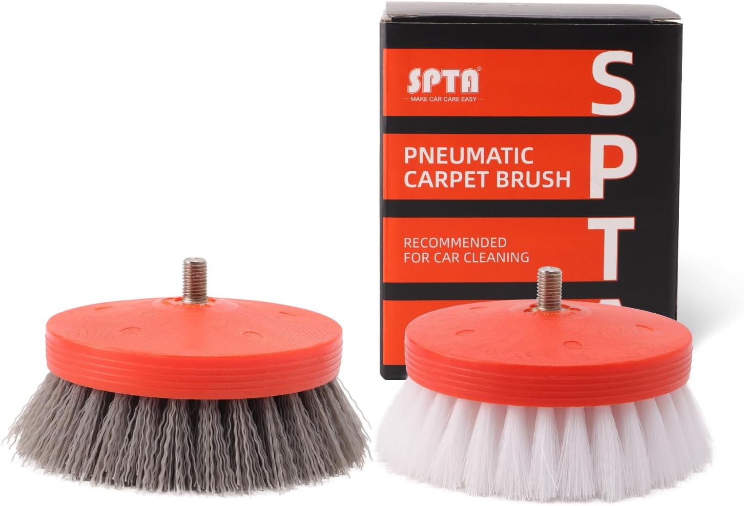 SPTA Drill Brush Attachment, 3.5'' 2Pcs Gray Hard/White Soft Head With ...