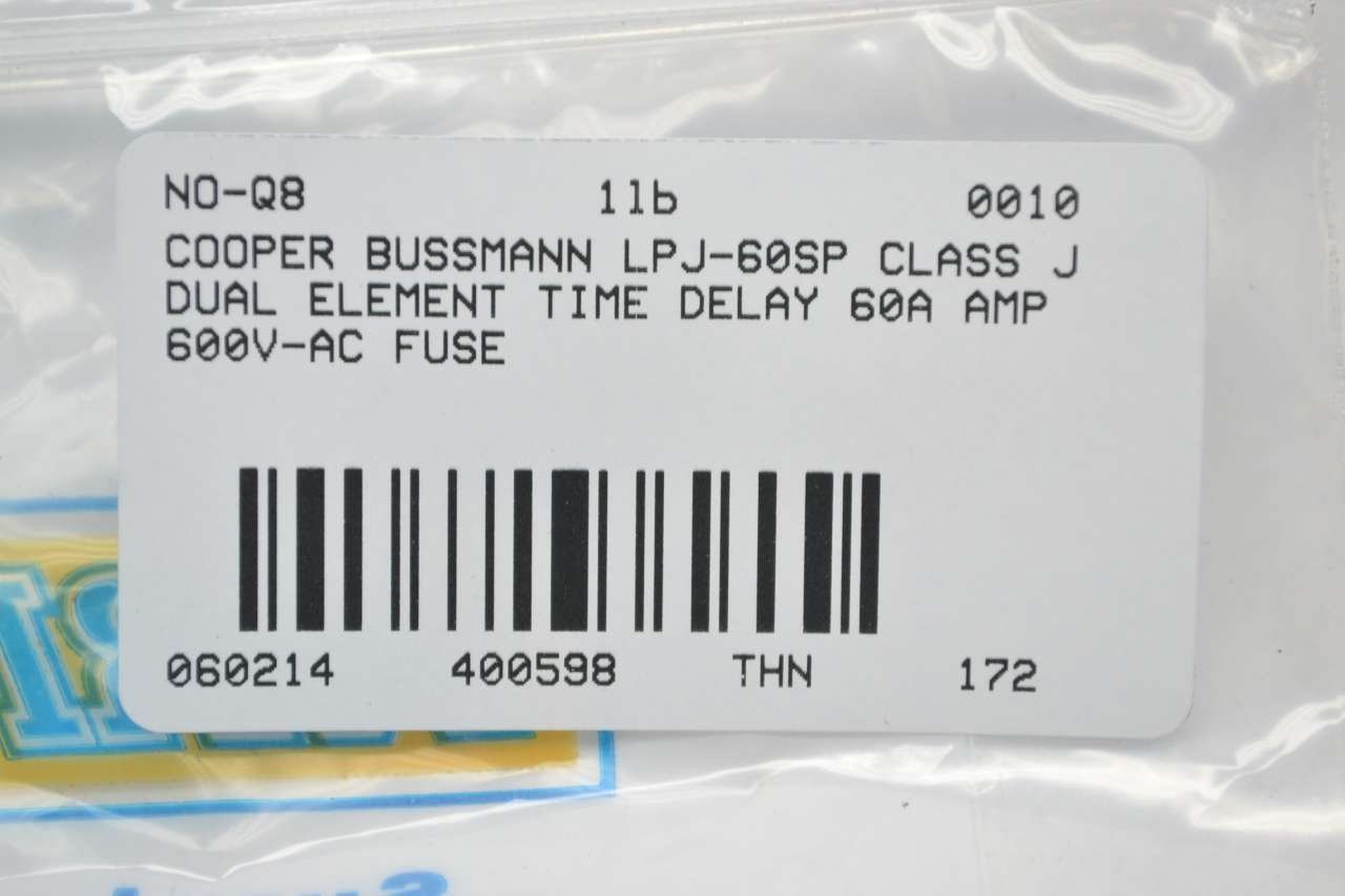NUEVO COOPER BUSSMANN LPJ-60SP CLASE J ELEMENTO DUAL 60A 600V-AC ...