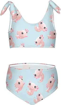Amazon.com: SLHKPNS Girls Swimsuit Two Piece Swimwear Swimming Axolotl ...