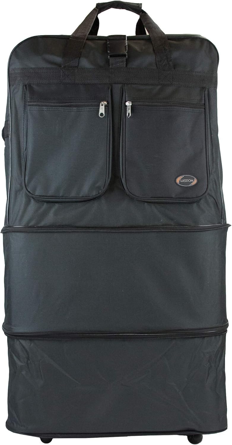 Snapklik.com : 40" Black Large Rolling 6 Wheeled Duffel Bag Spinner ...