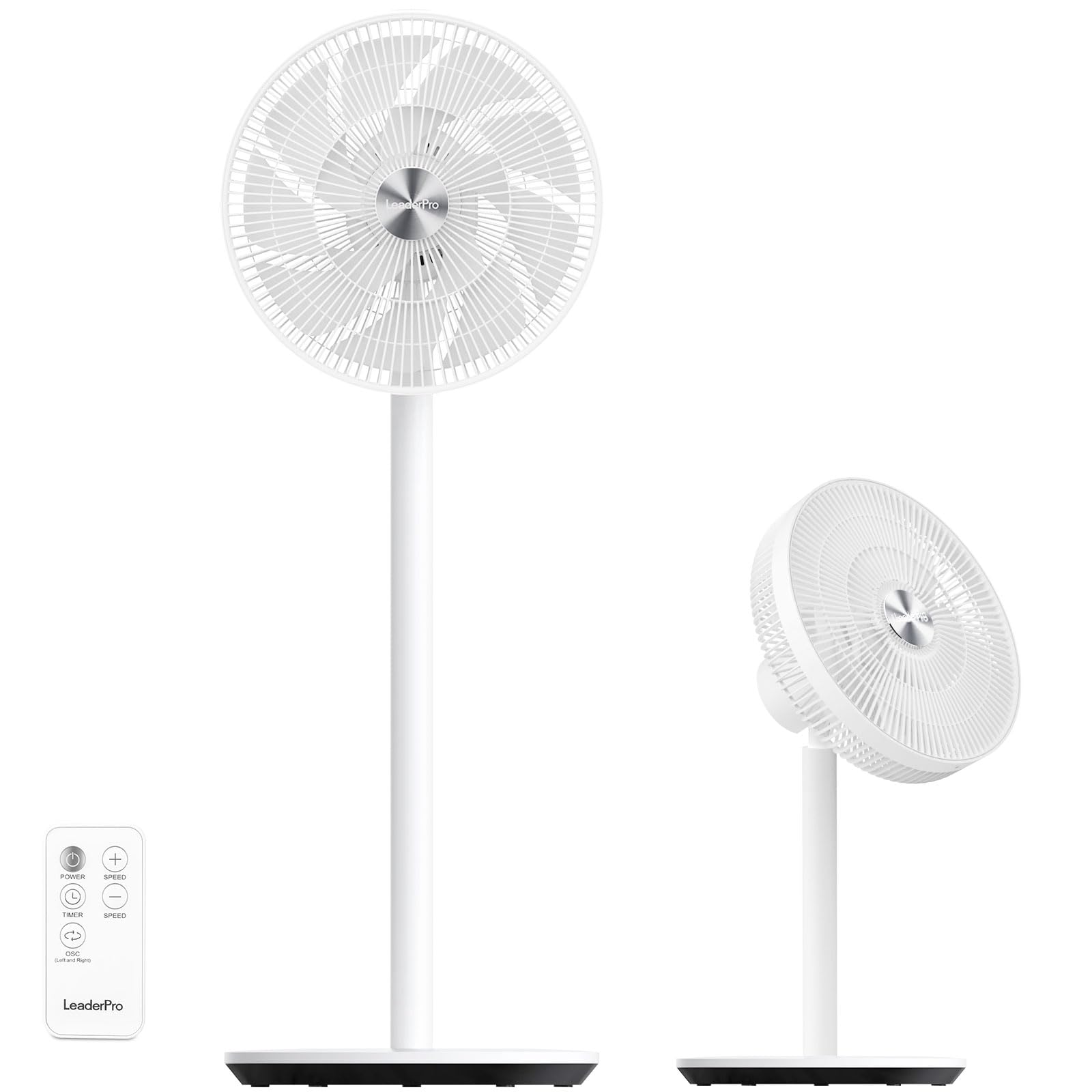 LeaderPro 2in1 DC Fans Standing 3D Oscillating Pedestal Fan with Remote ...